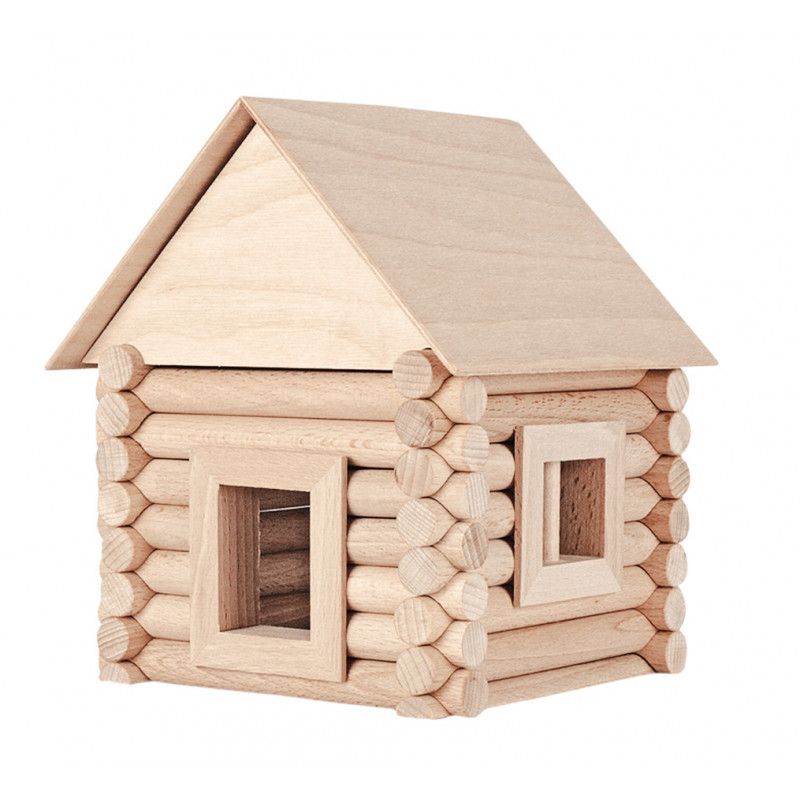 Set constructie arhitectura Vario Mill, 122 piese mari din lemn, Walachia